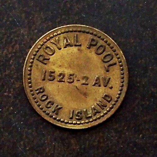 ROCK ISLAND ILLINOIS / 1918 POOL HALL / ROYAL POOL / 10c / ANTIQUE ...