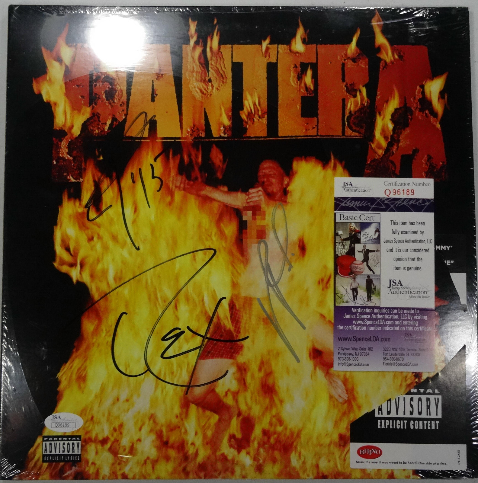 SIGNED PANTERA AUTOGRAPHED 100 PROOF LIVE LP CERTIFIED AUTHENTIC JSA ...