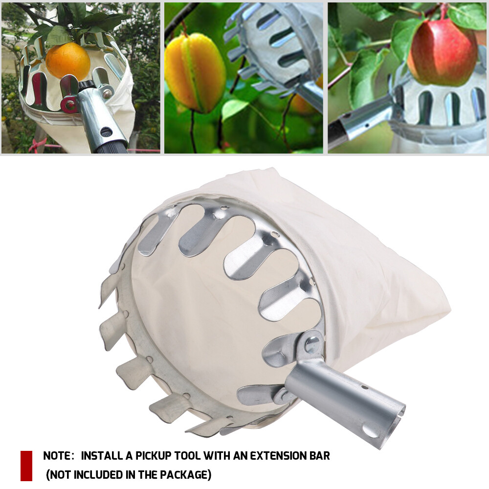 Fruit Picker with Bag Basket Garden Farm Fruit Catcher Harvest Picking ...