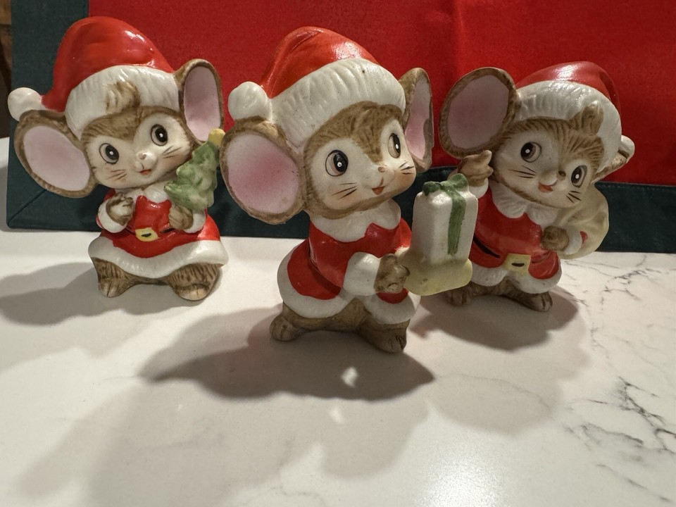 Home Interior vintage Christmas mice (set Of 3) & Elves (set Of 3) | eBay