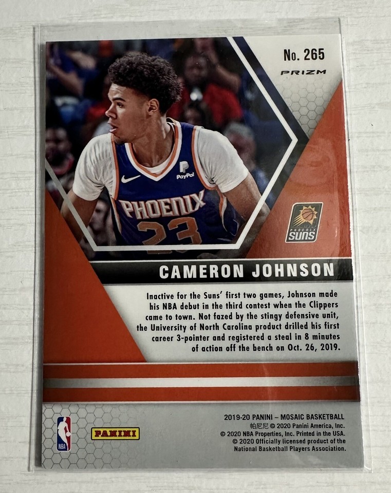 2019 Mosaic Cameron Johnson Pink Camo #265 NBA Debut Rookie RC Card ...