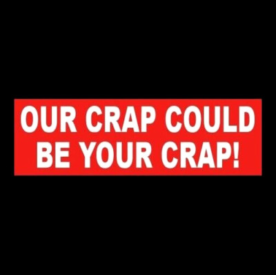 Funny "OUR CRAP COULD BE YOUR CRAP" thrift store BUSINESS STICKER sign ...