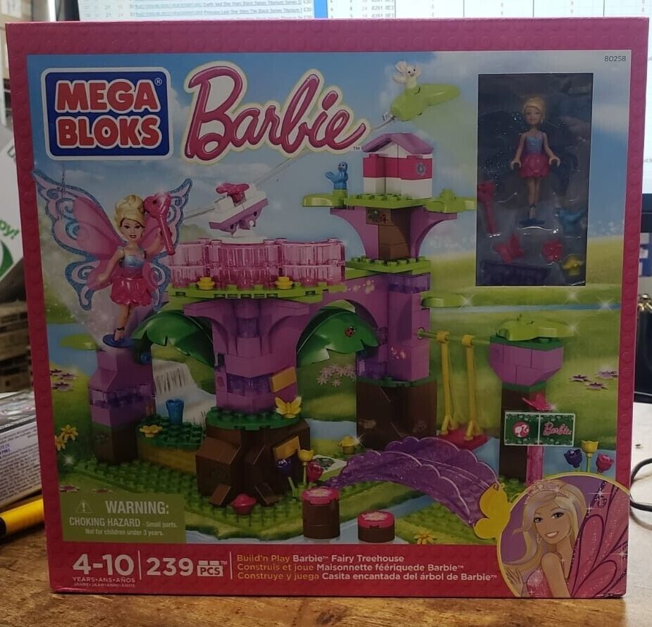 Mega Bloks 80258 Barbie Fairy Treehouse 239pc Buildable Playset for ...