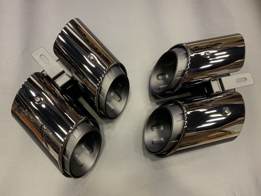 Pair Exhaust Tips Muffler Pipe 3 Layers For Porsche 2017-2021 Panamera ...