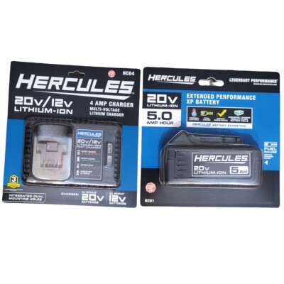 LITHIUM 20V 5 Ah Battery and 20V/12V HERCULES 4 AMP CHARGER MULTI-VOLTAGE | eBay