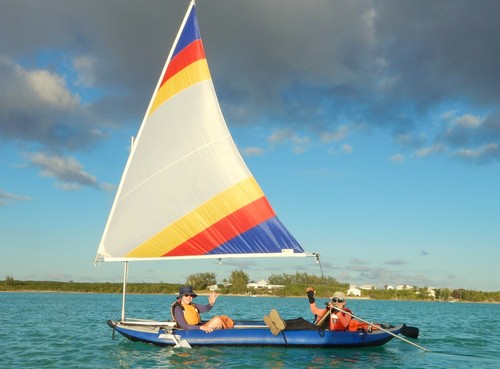 Sailing Kayak! Sea Eagle 420X & Foldng Sail Kit - Sails Up, Across ...