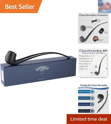 Churchwarden Pipe - Italian Hand Crafted Long Stem Pipe, Wooden Long ...