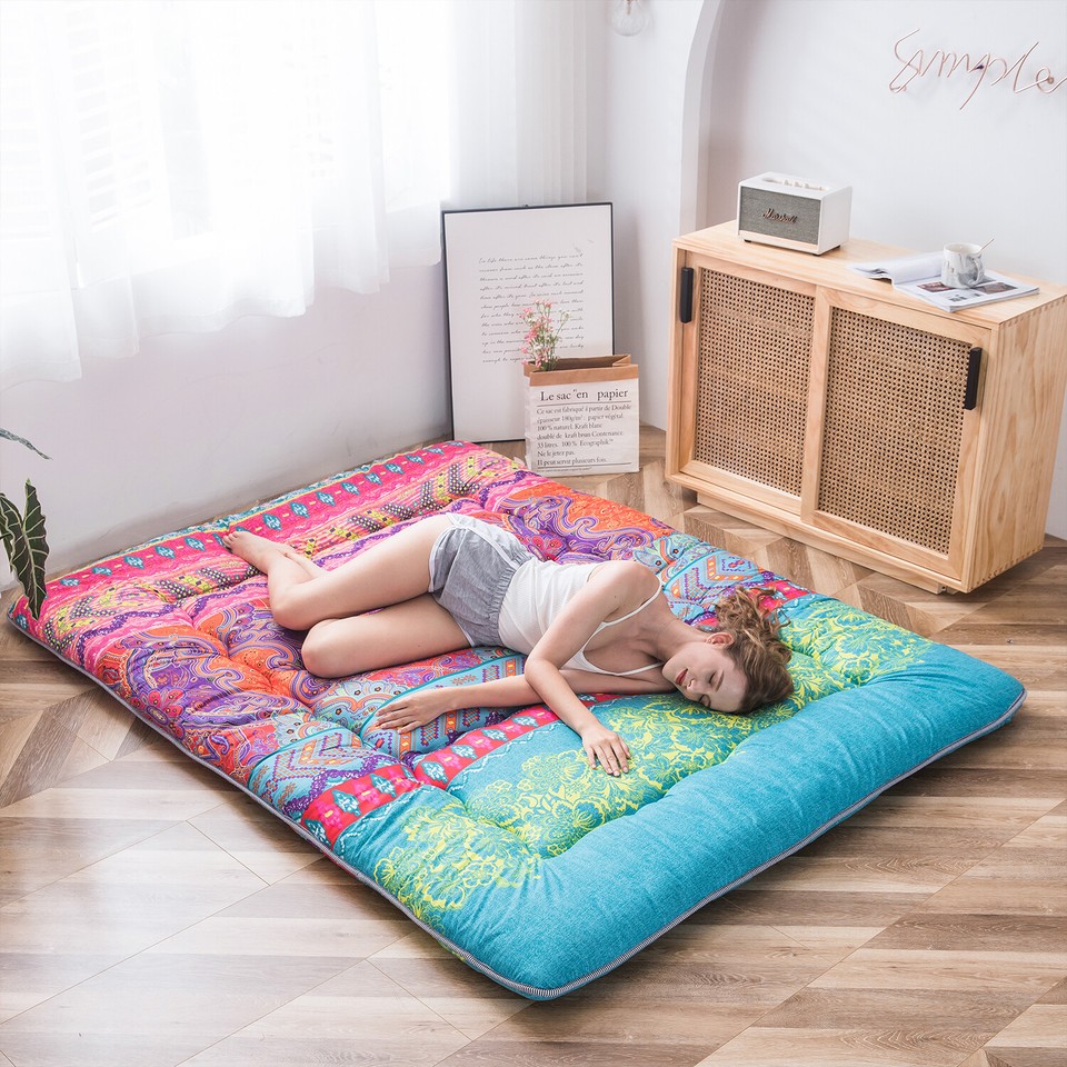 Bohemian Retro Floor Mattress Japanese Futon Mattress Mat Sleeping Mat ...