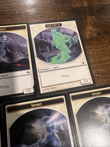 7x Spirit Creature Tokens White MTG Magic The Gathering Mixed Card Lot ...