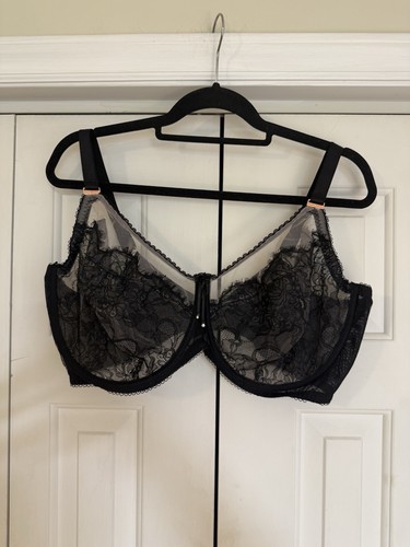 Smart & Sexy Women’s Lace Lightly Lined Underwire Black Bra Size 46 DDD ...