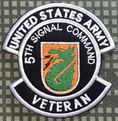 US Army 5th Signal Command Veteran Patch Hook & Iron-On Repro New B166 ...