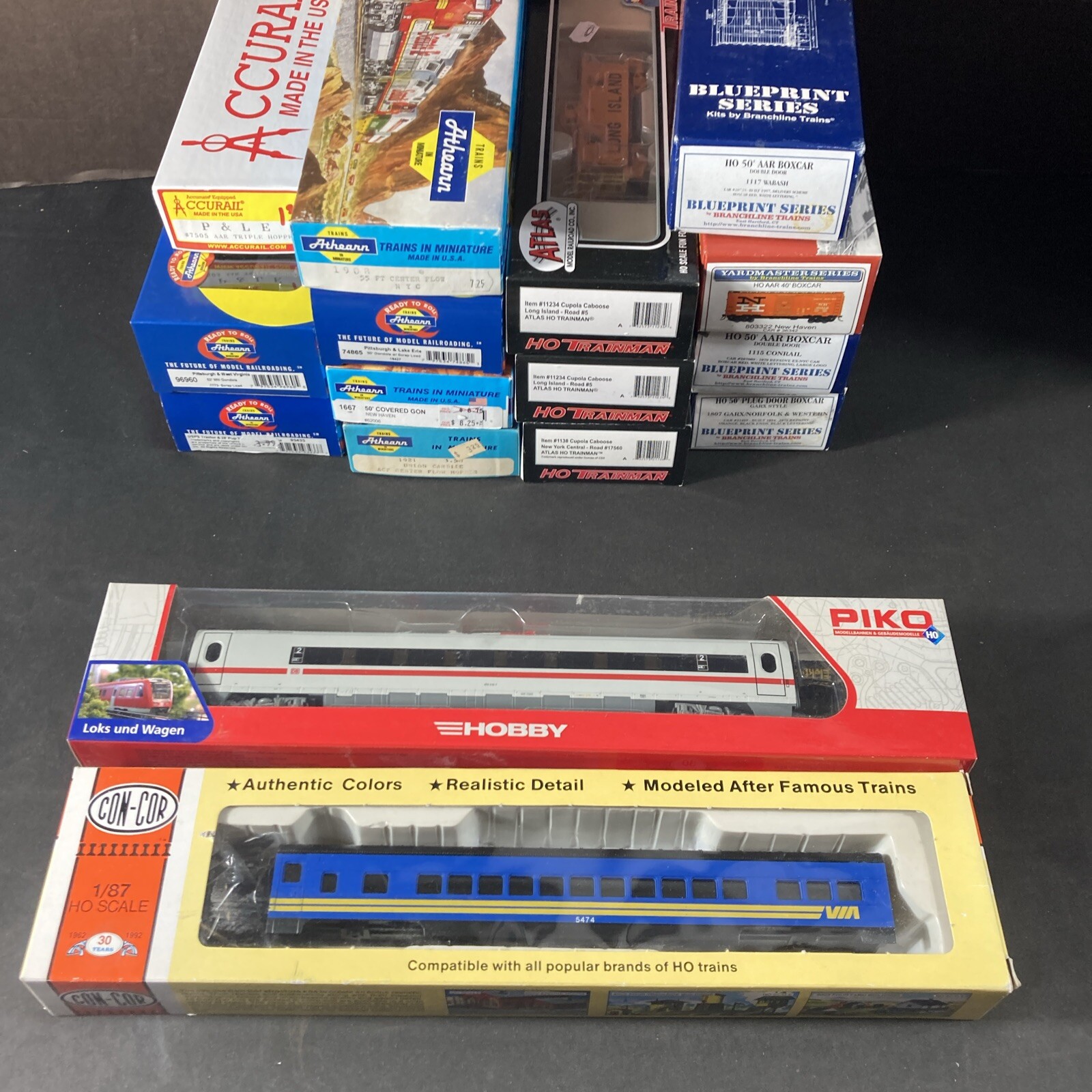 (16) LOT YARDMASTER ATHEARN CON-COR PIKO MODEL TRAIN LOT HO SCALE 1:87 ...