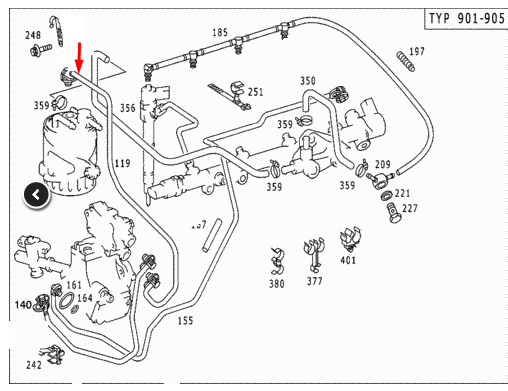 MB SPRINTER 903 DIESEL 2.9 FUEL FILTER PIPE HOSE LINE A6110702032 | eBay