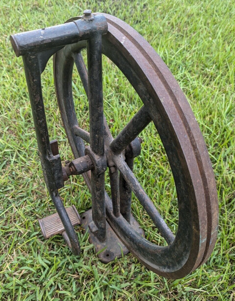 Antique Watchmaker's Jeweler's Lathe Flywheel Kick Fly Wheel Treadle ...