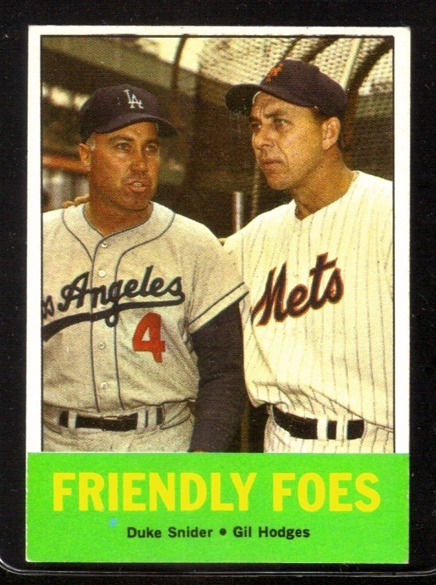 1963 Topps #68 Duke Snider & Gil Hodges FRIENDLY FOES ~ EX/MT+ | eBay