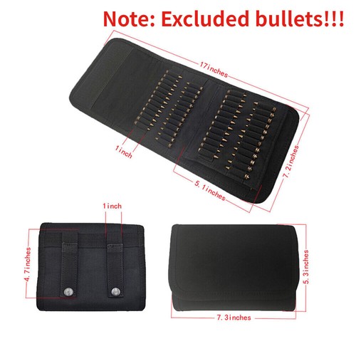 100 Rounds Rifle Pistol Ammo Pouch Bullet Carrier Waist Wallet Holder ...