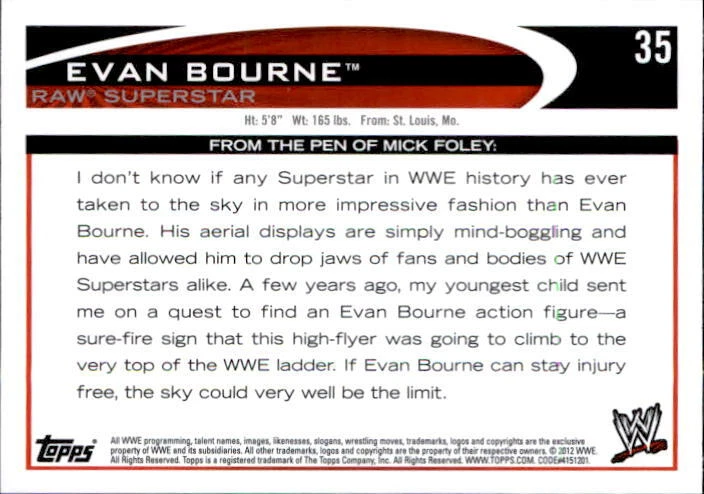 Evan Bourne Ebay