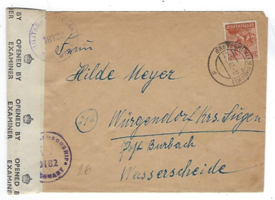 Grevesmuhlen Germany, Domestic, WWII PC90 Censor Tape | eBay