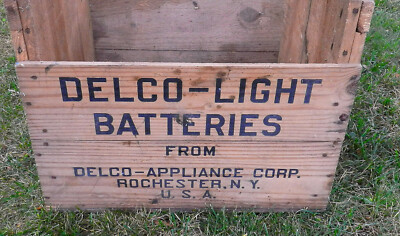 DELCO LITE WOODEN BOX CRATE ANTIQUE ROCHESTER NY | eBay