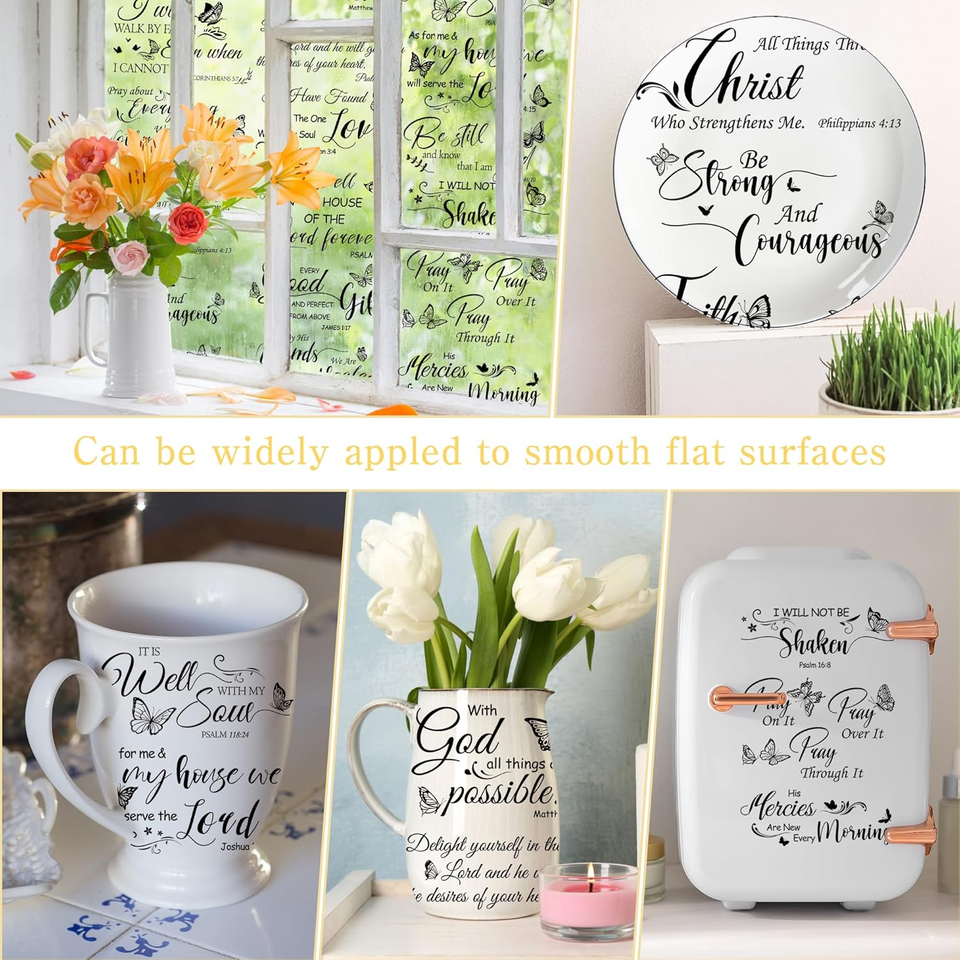 Rub on Transfers for Crafts Furnitures Stickers: 6 Pcs Bible Verses Rub ...