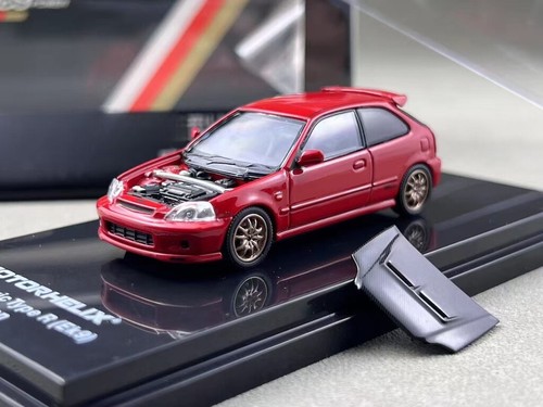 MH 1:64 Red JDM Civic Type R EK9 Mugen Sports Model Diecast Metal Car ...