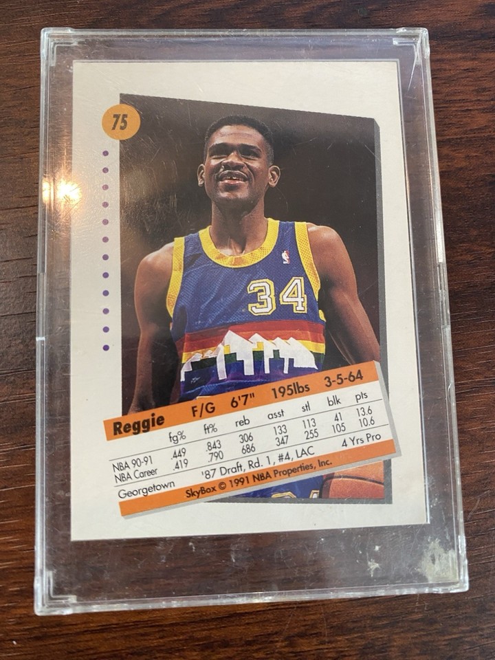 REGGIE WILLIAMS Signed Autograph 1991 Basketball Skybox Card #75 Denver ...