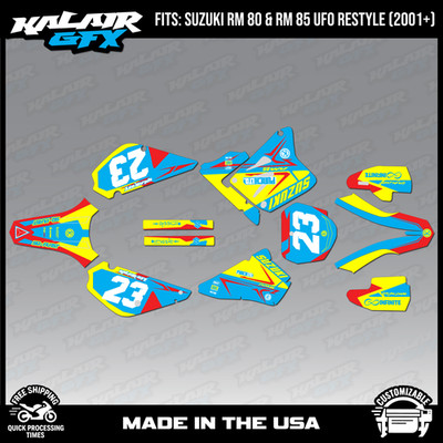 Graphics Kit for Suzuki RM85 (2001-2023) UFO RESTYLE EVADER-Krazy | eBay
