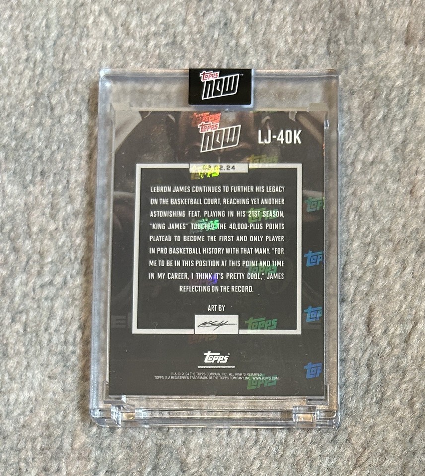 2024 Topps Now NBA LeBron James - 40000 Career Points The King #LJ-40K ...