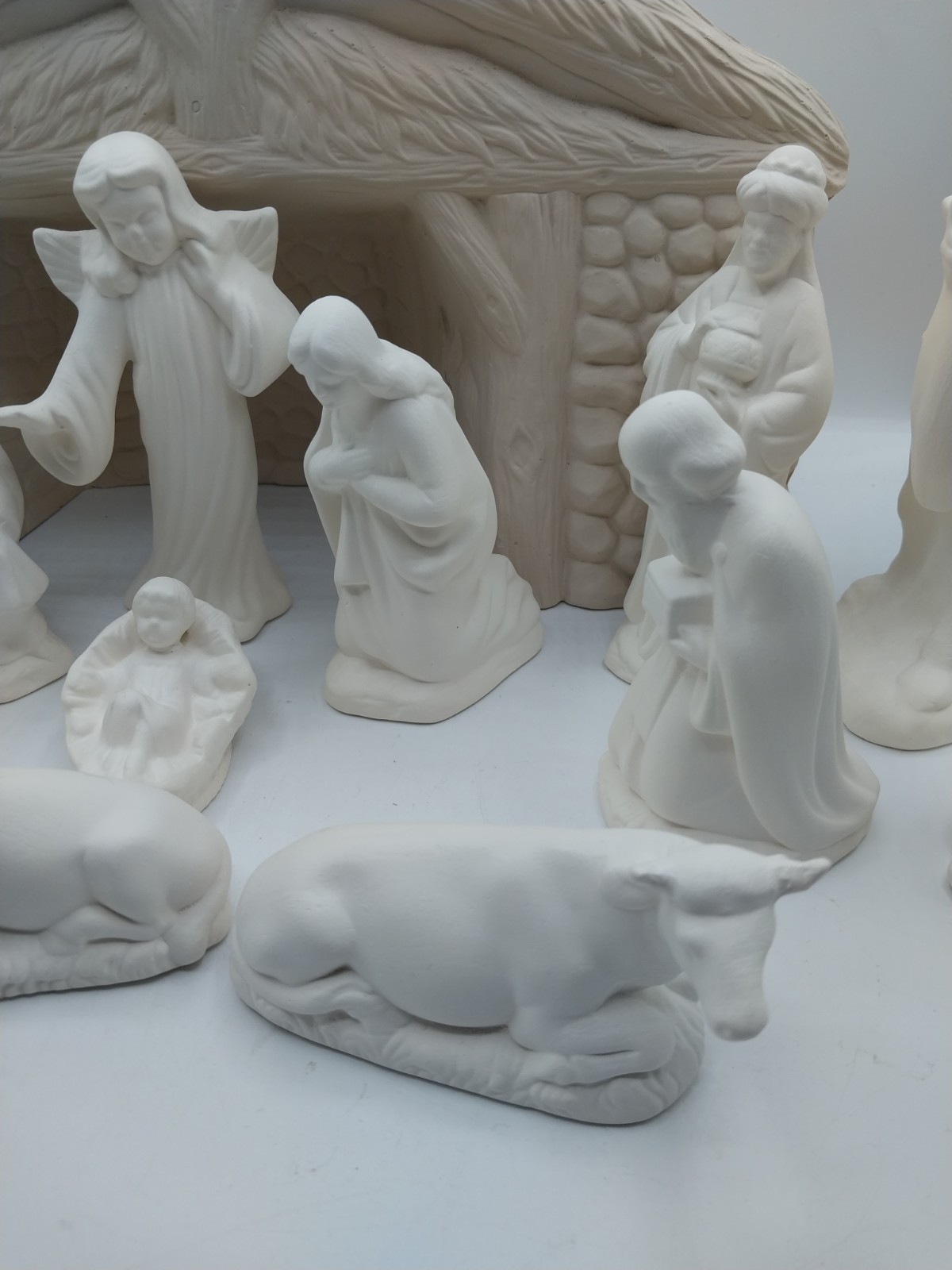 Nativity Set VTG 16 Pc Ceramic Unpainted Unglazed Holland, Macky Molds ...