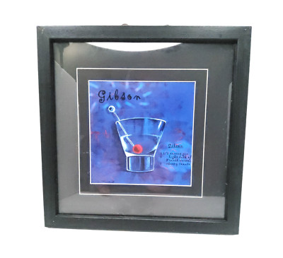 vintage gibson by jennifer matla "gibson martini cocktail recipe framed ...
