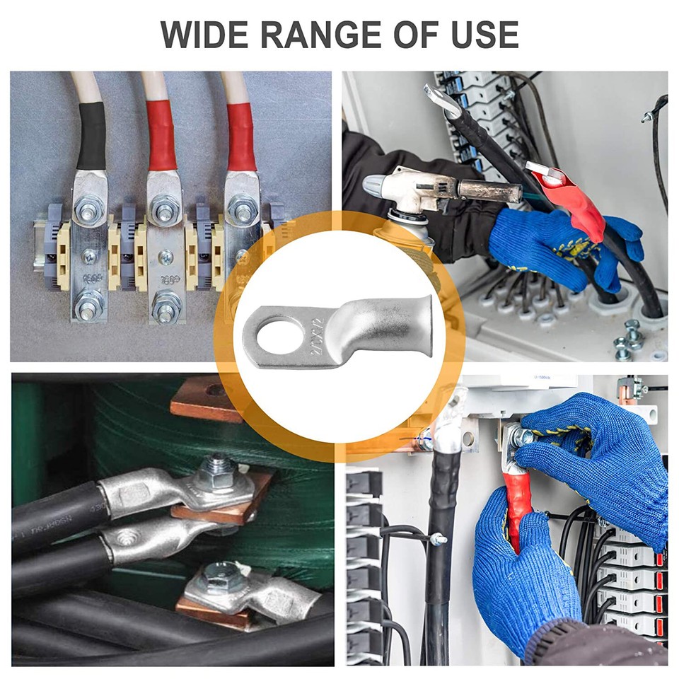 Battery Cable Ends Lugs Pure Copper Ring Terminals Wire Connectors | eBay