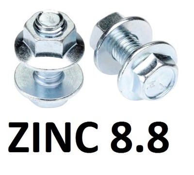 M12 x 30 Purlin Bolt & Nut Flanged Class 8.8 Zinc Plated Shed Farm ...