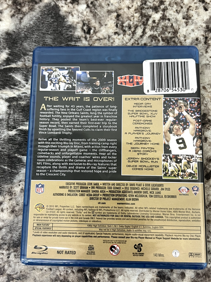 NFL Super Bowl XLIV: New Orleans Saints Champions [Blu-ray] DVDs ...