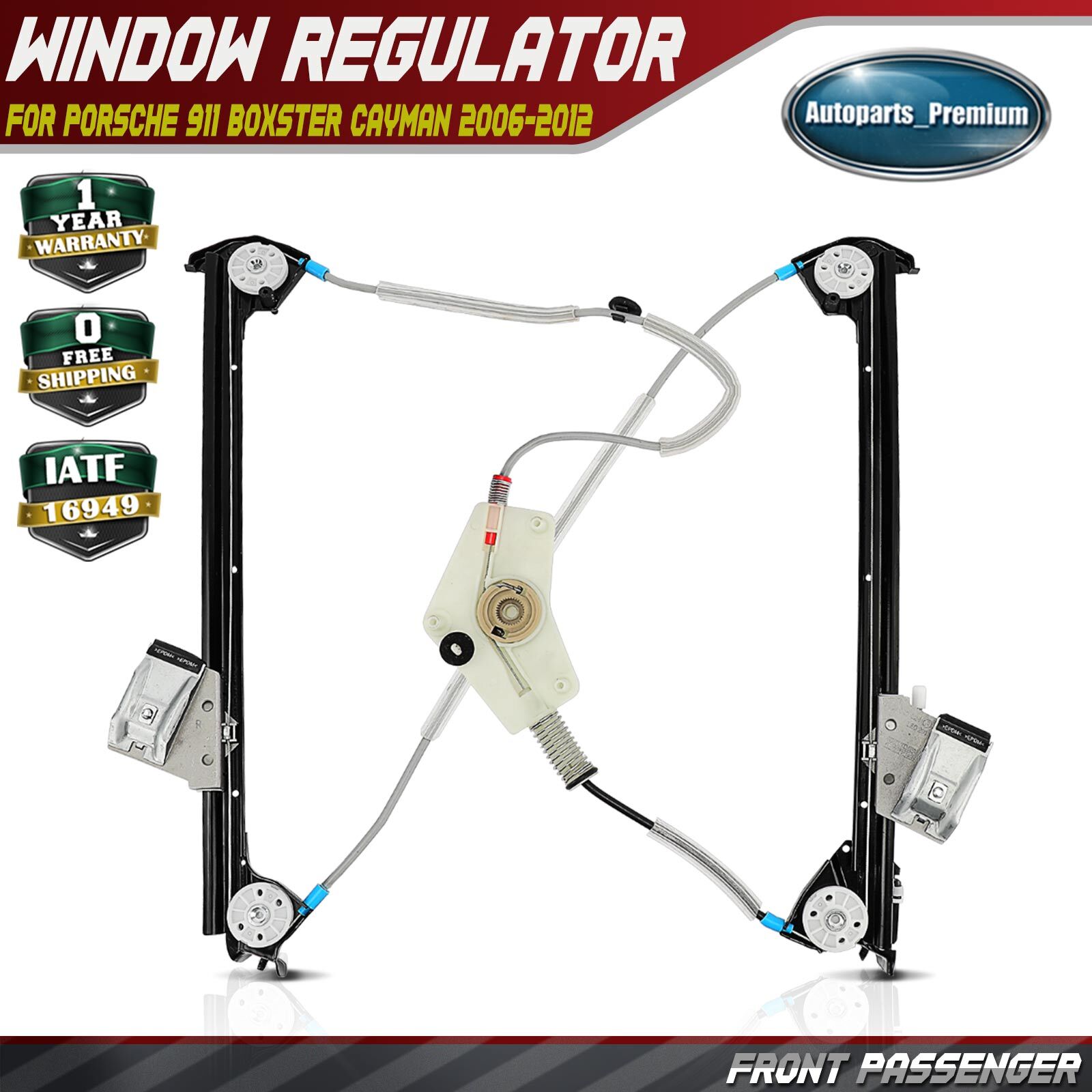Window Regulator for Porsche 911 Boxster Cayman 06-12 Front Passenger ...
