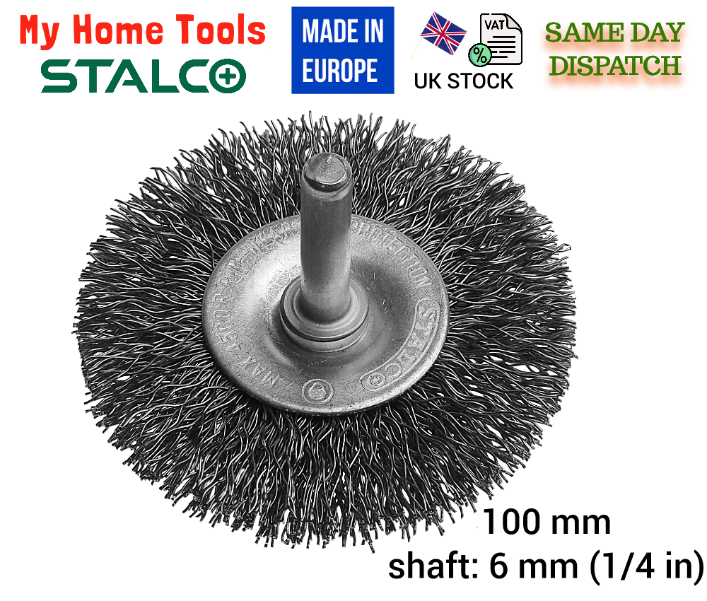 100mmx 6mm Shank Circular Wire Brush Steel Welding Abrasive Crimped ...