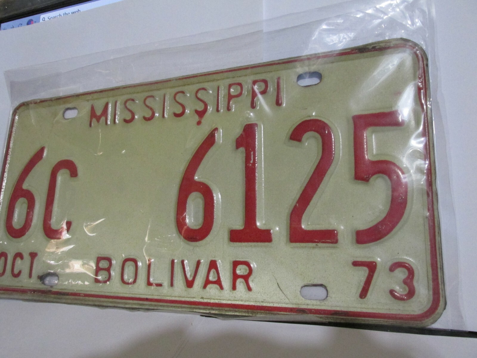 OLD ANTIQUE VINTAGE MISSISSIPPI LICENSE PLATE CAR TAG 1973 BOLIVAR ...