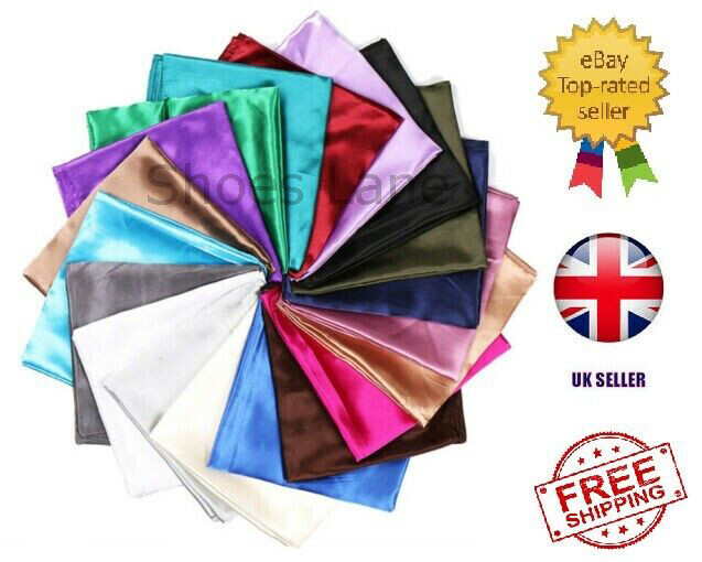 Satin Silk Square Hijab Large Soft Plain Shiny Scarf Head Neck Wrap 90 ...