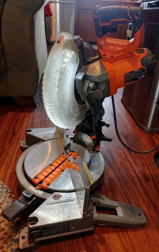 RIDGID R4113 15 Amp 10 inch Dual Miter Saw with LED Cut Line Indicator ...