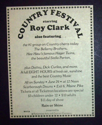 Roy Clark, Bellamy Brothers Maine Country Music Festival 1979 Small ...