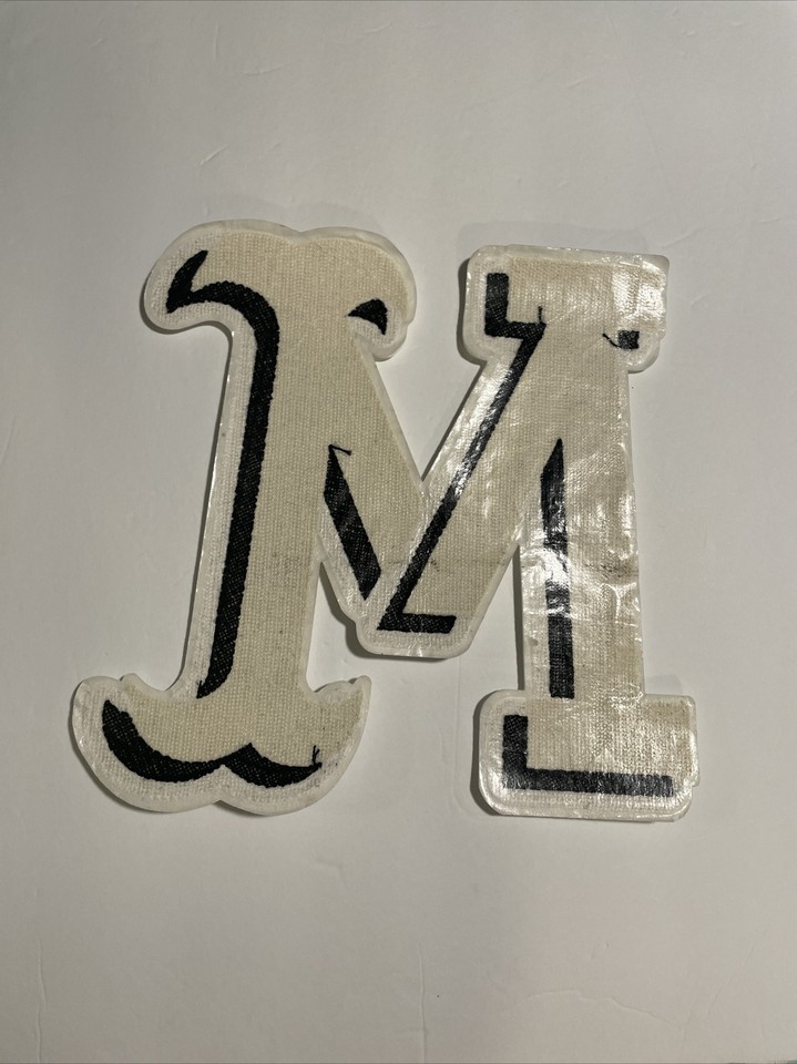 10” Chenille Stitch Iron-On Patch White Letter M. New | eBay