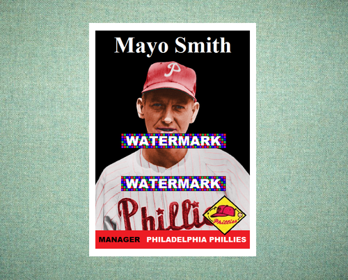 Mayo Smith Philadelphia Phillies 1958 Style Custom Baseball Art Card | eBay