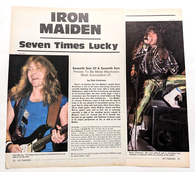 IRON MAIDEN / BRUCE DICKINSON SEVEN TIMES LUCKY 2 PAGE MAGAZINE ARTICLE ...