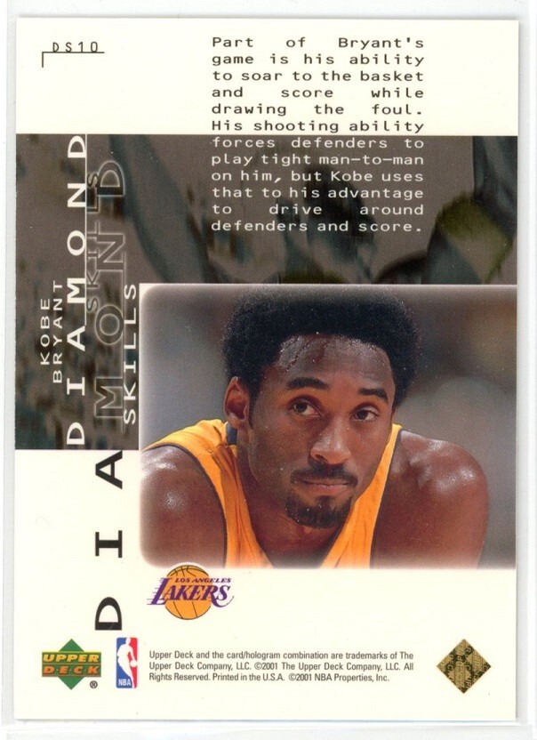 2000-01 Upper Deck Black Diamond Basketball Kobe Bryant Diamond Skills ...