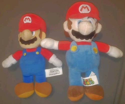 Lot Of 2 Nintendo Good Stuff Super Mario Mario 10-12" Soft Plush Jakks ...