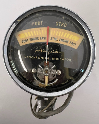Vintage Airguide Synchronism Indicator Port Engine Gauge, Speed Marine ...