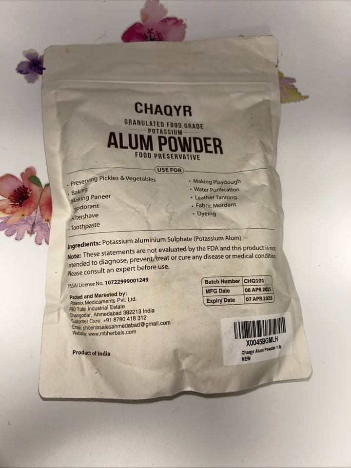 Alum Powder 454Gram - 1 lb .Granulated Potassium Alum Powder Food ...