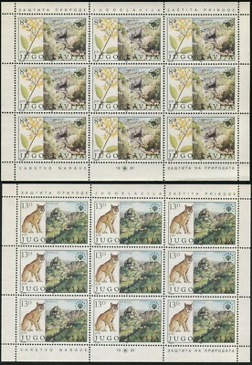Yugoslavia #1553-1554 Nature Protection Souvenir Sheet Postage Stamps ...