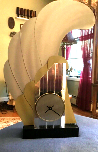 Awesome- The Uttermost Company Gold/Silver Wave Table Clock | eBay