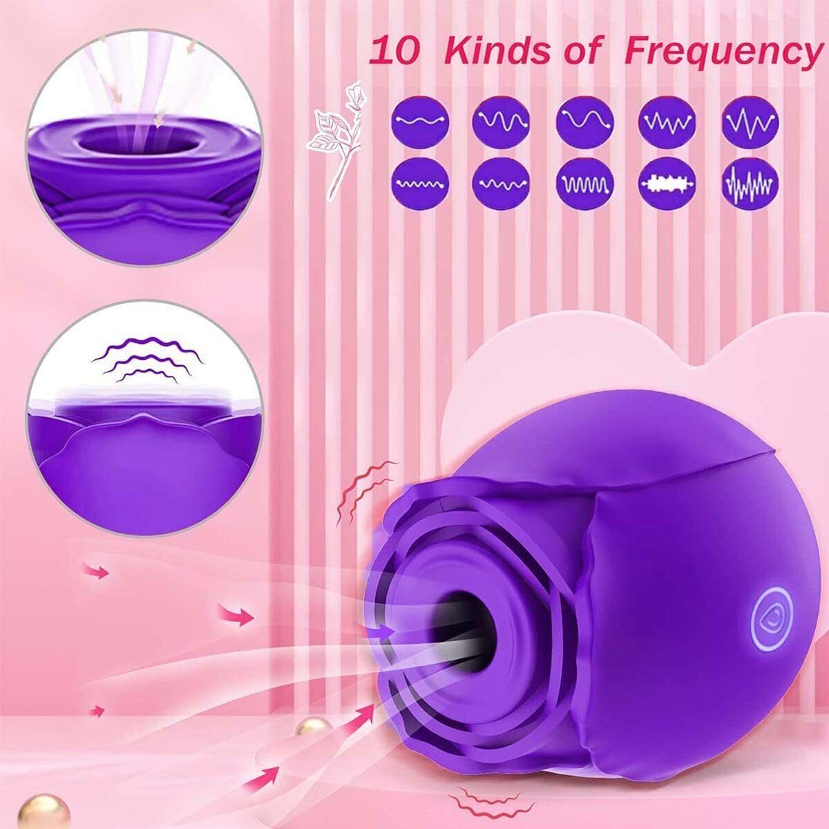 Rose Toy For Women 10 Multi Speeds Vibrator Nipple Sucking Vibrater Sex