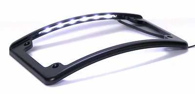 Curved LED Motorcycle License Plate Frame in Black Finish from Custom ...